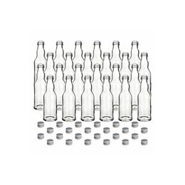 gouveo Trinkflasche Glasflaschen 200 ml Kropfhals mit Schraub-Deckel