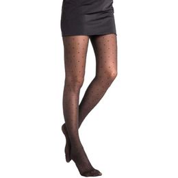 Strumpfhose Punkt Muster Optik Damen Socken Strumpf für Frauen 40 Den schwarz L/XL