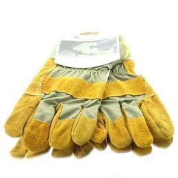 Blackfox - Garten - Handschuhe Fleece Ockergelb Größe 10/XL - Leder & Stoff