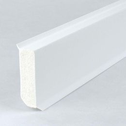 PROVISTON Sockelleiste Kunststoff Hartschaum PVC 13 x 40 x 2500 mm Weiß Fußleiste Mit flexibler Weichlippe Wasserfest - weiß
