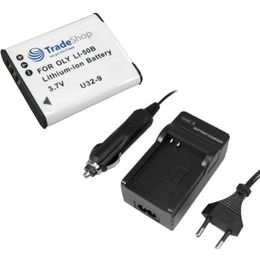 TRADESHOP Trade-shop - angebot im set: Kamera Li-Ion Akku 1000mAh + Ladegerät mit Kfz Adapter für Panasonic HX-WA2A HX-WA-2A HX-WA-2-A HXWA-2A HXWA-2-A