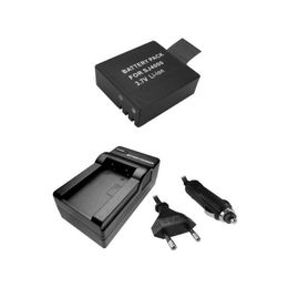 TRADESHOP Angebot im set: Trade-shop Kamera Li-Ion Akku 900mAh + Akku Ladegerät mit Kfz Adapter für Qumox SJ4000 SJ-4000 Sport Action Camera DX288812 DX288813