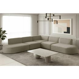 Fun Moebel - Ecksofa Designersofa palma in Stoff Opera Velvet Pearl Seite Universal