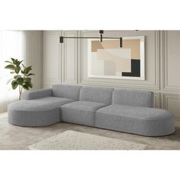 Ecksofa Designersofa palma in Stoff Ascot Taupe Ottomane Links