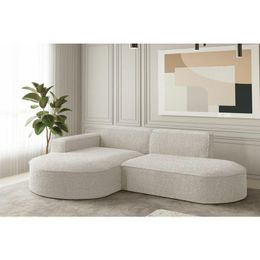 Fun Moebel - Ecksofa Designersofa palma xs in Stoff Ascot Beige Ottomane Links