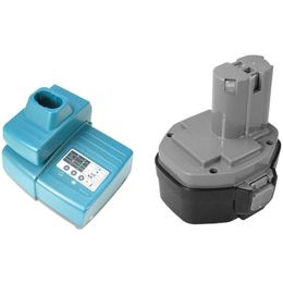 TRADESHOP 2in1 Angebot im Set: Akku Schnellladegerät + Hochleistungs Ni-MH 12V 2000mAh Akku für Makita 6336D 6233DWAE 6337DWDE 6337DWFE 6337DWDLE 6339DWDE