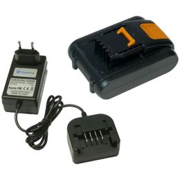 TRADESHOP Ladegerät Netzteil + Li-Ion Akku 20V 4000mAh für al-ko gt 2025 (113535), GTLi, GTLi 18V Comfort, hs 2015 (113625), ht 2000 (113700) - Trade-shop