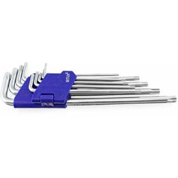 BITUXX 9-tlg Torx Schlüssel Schraubedreher Satz Innentorx T10-T50 extra lang - Blau