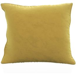 Intirilife - Kissenbezug 40x40 cm aus Samt in Gelb - Für Wohnzimmer Schlafzimmer Sofa Bett Büro Cafeteria oder Wartezimmer - yellow