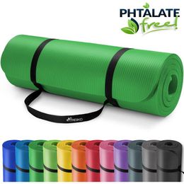 TRESKO - Yogamatte Fitnessmatte Gymnastikmatte Pilates 190x100x1,5cm Grün