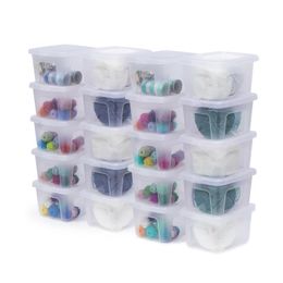 IRIS OHYAMA - Aufbewahrungsbox aus Kunststoff, 2L Schreibtisch-Aufbewahrungsbox, 20er-Pack, MCB-2, transparent, stapelbar, Verschlussclips – B19 x