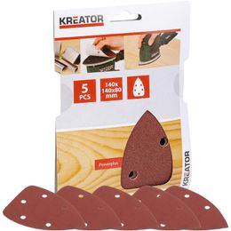 Varo Kreator 5 Schleifblätter 140 x 140 x 80 mm für Dreieckschleifer - Körnung G120