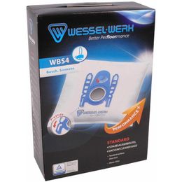 Wessel Werk - 4 x,WBS4 = Swirl S73 Staubsaugerbeutel für Bosch und Siemens mit Staubverschluss