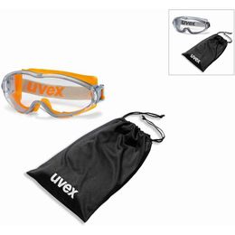 Uvex Vollsichtbrille ultrasonic 9302 - Set inkl. Mikrofaser-Beutel - 9302285 / 9302245 - Vollsicht-Schutzbrillen mit klarer Scheibe, beschlagfrei,