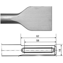 Dönges Spatmeißel, SDS-max Aufnahme, Länge 400 mm, Breite 50 mm - Dönges