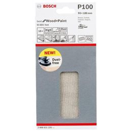 Bosch - Netzstruktur-Schleifblätter m 480 93x186 mm, Körnung: K100 Körnung, Packungsinhalt: 10 Stück
