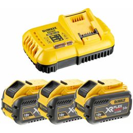 FlexVolt Starter-Set 3x Akku 54V / 9,0 Ah / 162 Wh mit Ladegerät dcb 118 - Dewalt