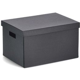 zeller - Aufbewahrungsbox mit Deckel, recycelter Karton, 25 x 35 x 20 cm