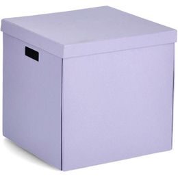 zeller - Aufbewahrungsbox mit Deckel, recycelter Karton, 33,5 x 33 x 32 cm