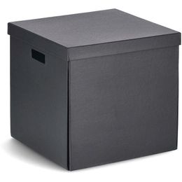 zeller - Aufbewahrungsbox mit Deckel, recycelter Karton, 33,5 x 33 x 32 cm