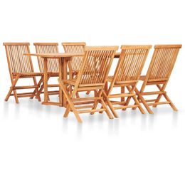 MAISONCHIC 7-tlg. Garten-Essgruppe Gartenmöbel Set Sitzgruppe Klappbar Massivholz Teak DE67866