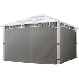 4 Seitenteile für Gartenpavillon Sunset Deluxe 4x4 m - Polyester ca. 180 g/m² - mit Reißverschluss - dunkelgrau - loft grey