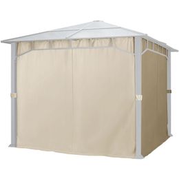 Intent24 - 4 Seitenteile für Gartenpavillon Sunset Deluxe 3x3 m - Polyester ca. 180 g/m² mit Reißverschluss - champagner - champagnerfarben