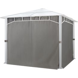 4 Seitenteile für Gartenpavillon Sunset Deluxe 3x3 m - Polyester ca. 180 g/m² mit Reißverschluss - dunkelgrau - loft grey