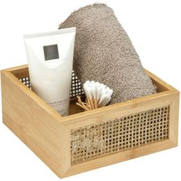 Wenko - Badablage Allegre m, Aus Bambus und Rattan, Braun, Bambus natur, Rattan natur - braun