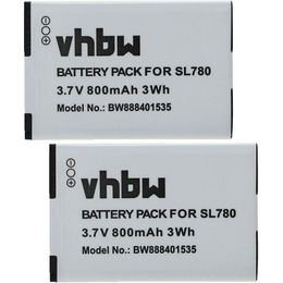 vhbw - 2x Akku kompatibel mit Unify SL450 schnurlos Festnetz Telefon (800mAh, 3,7V, Li-Ion)