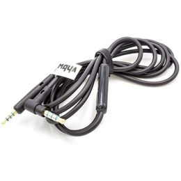 vhbw - Audio aux Kabel kompatibel mit Bose QuietComfort QC-35, QC35 Kopfhörer - Audiokabel 3,5 mm Klinkenstecker, Mikrofon, Rufannahme-Taste, Schwarz