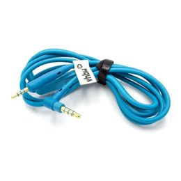 vhbw - Audio aux Kabel kompatibel mit Bose QuietComfort QC35-2 Kopfhörer - Audiokabel 3,5 mm Klinkenstecker, Mikrofon, Rufannahme-Taste, Blau