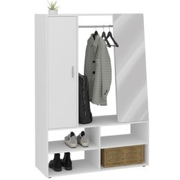 FMD MOBEL - Garderobe Kompaktgarderobe für Diele und Flur in Weiß ca. 105 x 152 x 40 cm auma