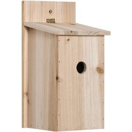 Outsunny Nistkasten 2er-Set für kleine Vögel 15 cm × 14 cm × 30 cm Tannenholz Natur - Naturholz