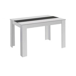ByLiving Esstisch Nori / Moderner Küchentisch in Weiß / Einlegeplatte wendbar in schwarz oder weiß / Goßer Tisch / 160 x 90, H 75 cm