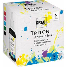 Kreul - Triton Acrylic Ink 50 ml 6er Set Textilfarbe