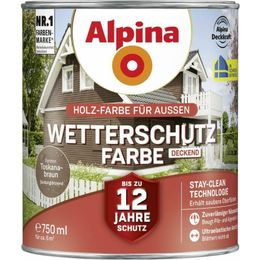 Alpina Wetterschutzfarbe deckend 0,75 L toskanabraun Holzschutzfarbe