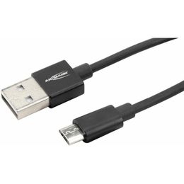 Ansmann Micro USB Kabel 200 cm Ladekabel / Datenkabel mit Aluminium Gehäuse