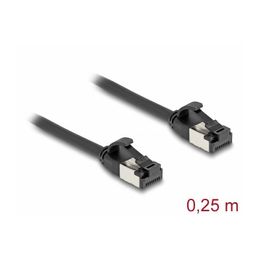 RJ45 Kabel Stecker zu Stecker Cat.8.1 flexibel 0,25 m schwarz (80181) - Delock