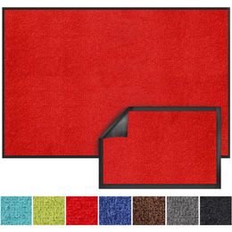 Floordirekt - Schmutzfangmatte Monochrom Rot 40 x 60 cm - Rot