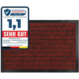 Floordirekt - Schmutzfangmatte Dura Rot 50 x 80 cm - Rot