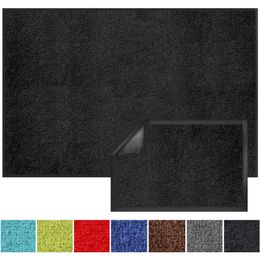 Floordirekt - Schmutzfangmatte Monochrom Schwarz 40 x 60 cm - Schwarz