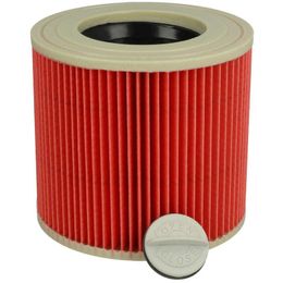 vhbw - Faltenfilter kompatibel mit Rowenta EH/J601415R, RU5053 Nass- & Trockensauger - Filter, Patronenfilter, Rot