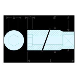 Facom - R.14LA Steckschluessel 1/4' 6-Kant lang 14mm