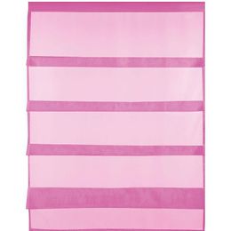 Bestlivings Transparente Bistrogardine Raffoptik mit Stangendurchzug in Voile, schlicht und modern in vielen verschiedenen Farben erhältlich (80 x 110 cm / pink