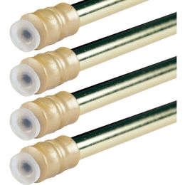 Bestlivings Klemmstange mit Schraubtechnik ausziehbar, kein Bohren und kein Kleben gold - glanz 80 - 120 cm ( 4er Pack ) - Gold