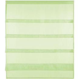 Bestlivings Transparente Bistrogardine Raffoptik mit Stangendurchzug in Voile, schlicht und modern in vielen verschiedenen Farben erhältlich (90 x 110 cm / grün