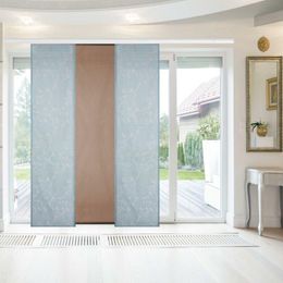 Bestlivings - Flächenvorhang Elena 3er Pack Ausbrenner 60 x 260 cm (b x h) in Hellblau-Braun, ausgebrannte Motive Schiebevorhang, in vielen Farben