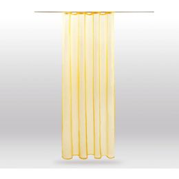 Bestlivings Gardine mit Kräuselband, Transparent Voile 140x245 cm ( Breite x Länge ) in gelb - lemongelb, viele weitere Farben und Größen - Gelb