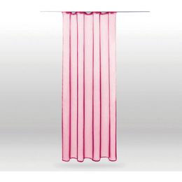 Bestlivings Gardine mit Kräuselband, Transparent Voile 140x245 cm ( Breite x Länge ) in pink - fuchsia, viele weitere Farben und Größen - Pink